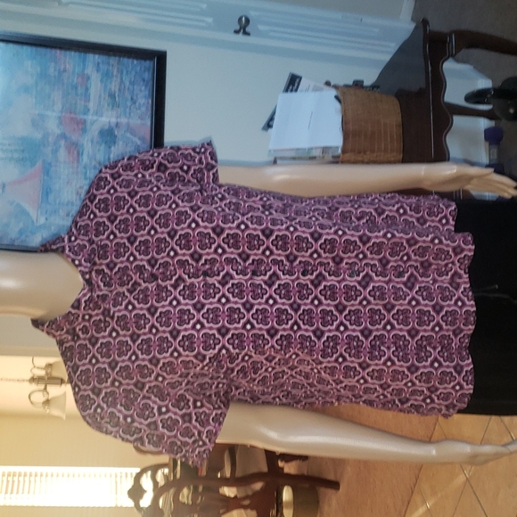 croft & barrow | Tops | Croft Barrow L Purple Motif Pattern Button Down ...